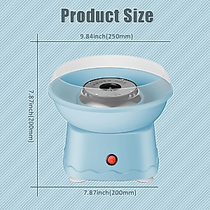 Jinnce Cotton Candy Machine,Homemade Cotton Candy Maker for Birthday Party,Christmas Gift for Kids,Portable Candy Floss Machine with 10 Cones and Sugar Scoop (Blue) (B400-pink)