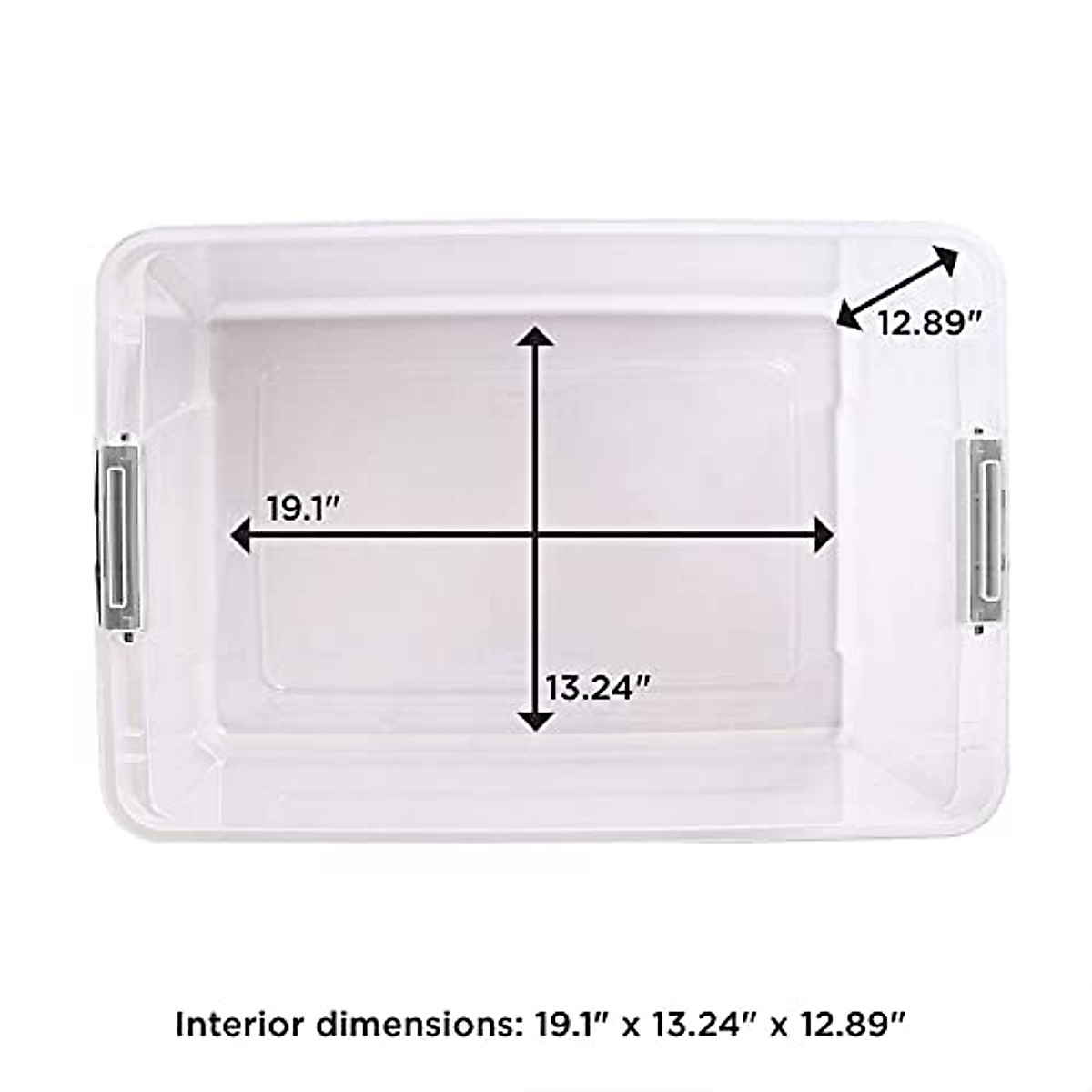 HOMZ 64 Quart Clear Storage Bins Stackable Containers for Organizing, w/ Secure Seal Latching Lid for Home, Garage, & Basement Organization (2 Pack)