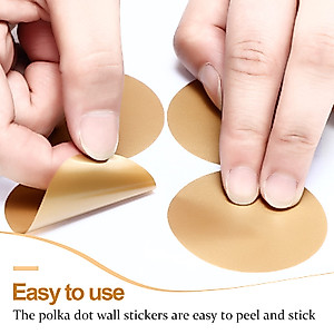 264 Pieces Polka Dot Wall Decals Dot Wall Stickers for Girls Bedroom Living Room Nursery Kids Bedroom Classroom Decor (Gold)