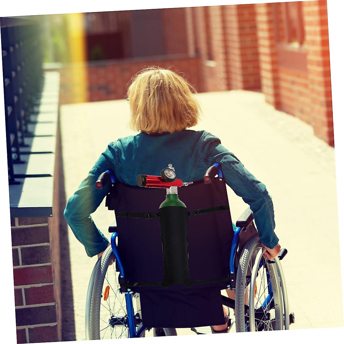 ERINGOGO 2 Pcs Oxygen Cylinder Buggy Bag Oxygen Cylinder Holder Oxygen Tank Holder for E Oxygen Tanks Adjustable Stand Mesh Backpack Oxygen Tank Pouch Handbag 600d Oxford Cloth Wheelchair