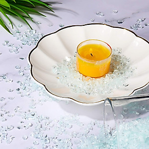 Crushed Glass for Crafts Broken Glass Pieces Decorative Reflective Tempered Crushed Mirror Pieces Vase Filler Crush Glass for Vase Pool, Bar, Fish Tank, Garden Decoration (Transparent,2 Pound)