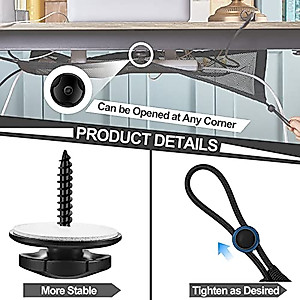 2 Sets Cable Management Net Under Desk Kit, 27 x 9'' Privacy Large Capacity Cord Organizer with 2 Desk Cord Organizer 6 Hooks 6 Screws and 20 Cable Ties for Office Standing Desk Home