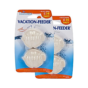 Penn Plax Pro-Balance 14-Day Vacation Time-Release Dissolving Feeding Blocks Fish Shape 2 Packages of 2 Blocks Each (4 Blocks Total) PBV14N for Aquariums