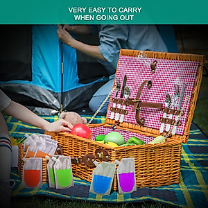 ERKOON Plastic Flask Reusable Plastic Drinking Flasks Pouches 9x14oz with 2 Silicone Funnel, Clear