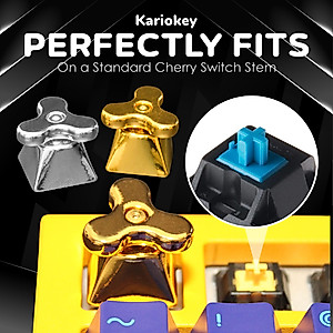 Custom Keycap Full Metal Fidget Spinner for MX Mechanical Gaming Keyboard OEM Profile Esc | Kariokey Artisan Key Caps (Gold)