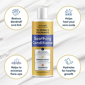 AD RescueWear - Bodycare Essentials Soothing Conditioner - For Eczema and Psoriasis - With Manuka Honey, Shea, and Calendula - Fragrance Free - Made in the USA - 8 OZ