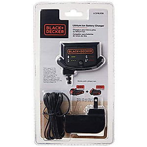BLACK+DECKER 20V MAX Lithium Battery Charger, Compatible With 12V and 20V Battery, Battery Sold Separately (LCS1620B)