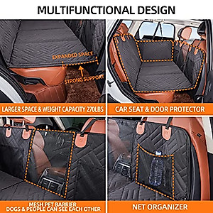 YJGF Back Seat Extender for Dogs,Dog Car Seat Cover for Back Seat Bed Inflatable for Car Camping Air Mattress,Dog Hammock for Car Travel Bed,Non Inflatable Car Bed Mattress for Car SUV Truck (Black)
