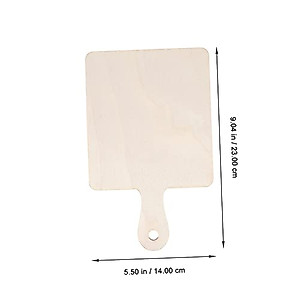 48 Pcs Square Wooden Board Woodsy Decor Poppets for Miniature Mini Chopping Boards Cooking Butcher Block Wooden Cutting Board Shapes Wood Chopping Board with Handle