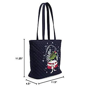Vera Bradley Women's Cotton Small Vera Tote Bag, Santa Turtle - Recycled Cotton, One Size