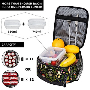 Greatreme Mushrooms Fungi Nature Lunch Bag For Men Women, Reusable Insulated Lunch Bag Portable Lunch Tote