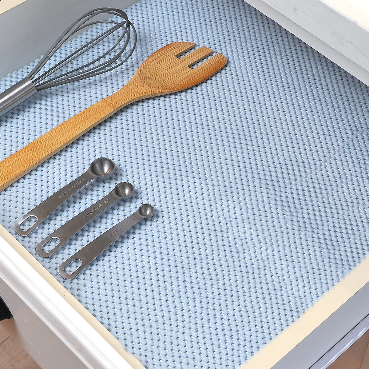 Con-Tact Brand Grip Premium Thick Non-Adhesive Shelf and Drawer Liner, 12 in. x 4 ft, Sky