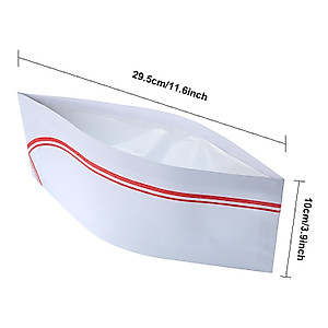 BBTO 10 Pieces Soda Jerk Paper Hats Food Server Cap Retro Chef Caps with Red Strips for Theme Restaurant Party (Red Strips)
