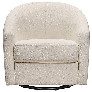 Home Square Fabric Upholstered Swivel Glider in Ivory Boucle (Set of 2)
