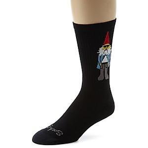 SockGuy Men's Gnomies Socks, Black, Small/Medium