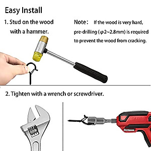 BEHENO 20 PCS Q-Hanger, Screw Hooks for Outdoor String Lights, Safety Buckle Design, Easy Release