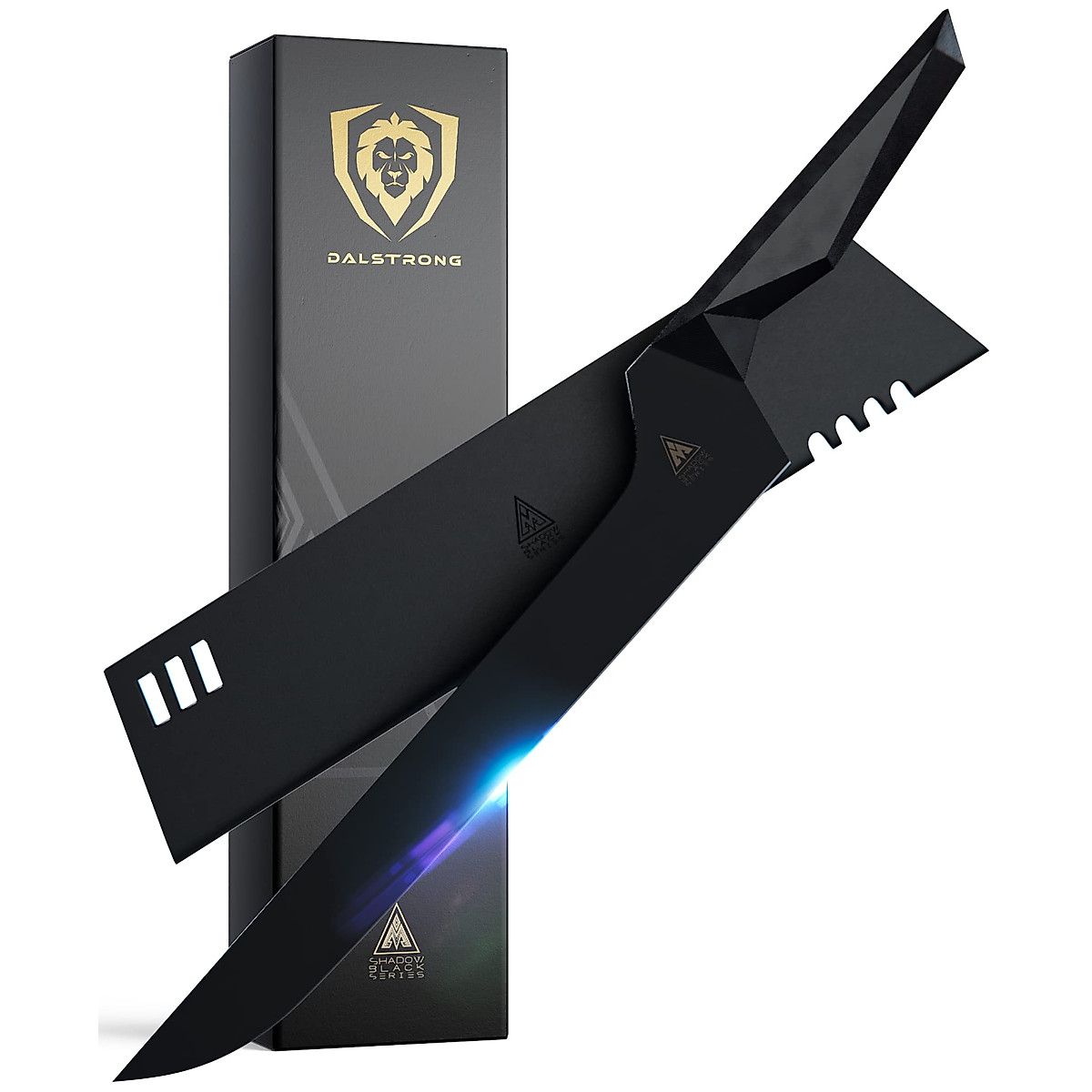 DALSTRONG Corner Counter Cutting Board - Lionswood End-Grain Teak Wood bundled with Slicing & Carving Knife - 12" - Offset Blade - Shadow Black Series