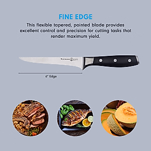 Messermeister Avanta 6” Flexible Boning Knife - German X50 Stainless Steel - Rust Resistant & Easy to Maintain