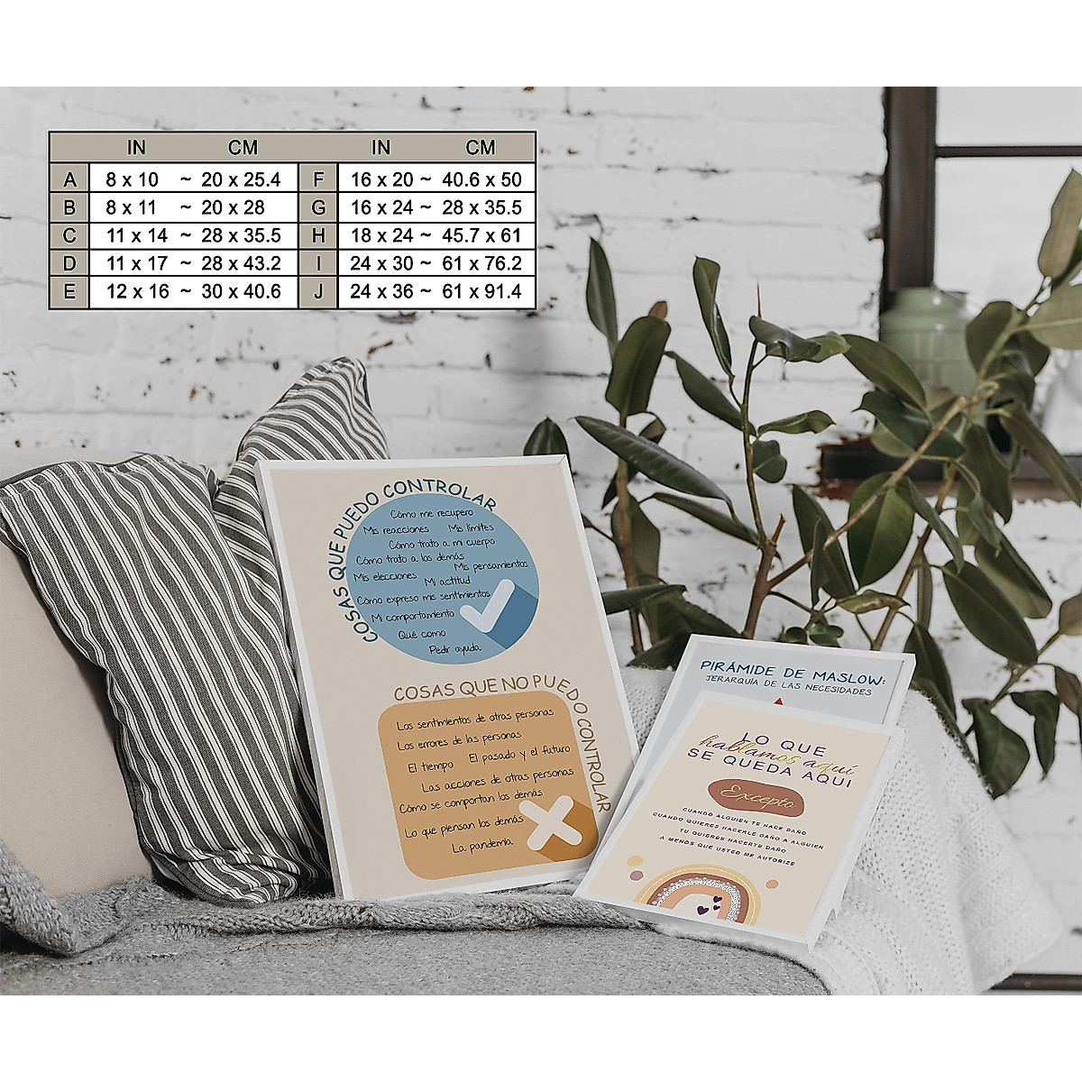 LOLUIS Mental Health Educational Poster, Therapy Counselor Office Classroom Wall Art Decor, Spanish Circle of Control Poster (Unframed 11"x17", Cosas Que Puedo Controlar)