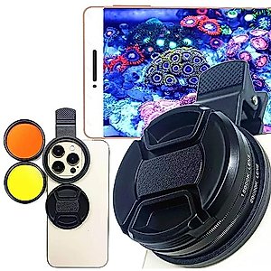Color Fish Tank, Coral Reef Fish Tank Phone Lens Filter，Remove The Blue Light from The Water Tank and Increase The Color of Coral, Fish, and Plants in The Water. 52mm Orange, Yellow Filters