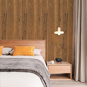 Abyssaly Brown Wood Grain Peel and Stick Wallpaper Natural Wood Look Contact Paper for Cabinets Desk Shelf Liner Removable Decorative Thicken Wooden Wallpaper Covering 15.7in X 118in