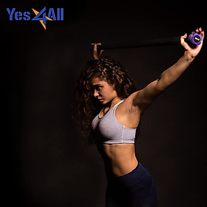 Yes4All Total Body Workout Weighted Pilates Bar, Body Bar For Exercise, Therapy, Aerobics, and Yoga, Strength Training, 10lbs