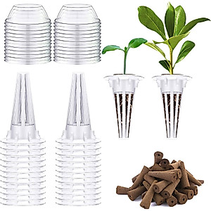 Delemonte 75 PCS Hydroponic Growing Plant Pods Kit, Including 25 Pieces Replacement Grow Baskets 25 Pieces Plant Grow Sponges 25 Pieces Transparent Insulation Lids, Compatible with Aerogarden