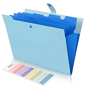 Skydue Letter A4 Paper Expanding File Folder Pockets Accordion Document Organizer (Lake Blue)