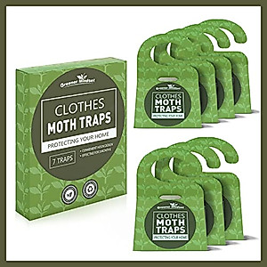 Greener Mindset Clothes Moth Traps 7-Pack - Capture Clothing Closets, Carpets & Wool - Webbing & Case-Bearing
