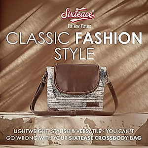 SIXTEASE Crossbody Bag for Women Vintage Style Genuine Leather, Upcycled Canvas, Rug, or Hair On - Cross Body Womens Bags with Inside Zipper Pockets - Eyesome