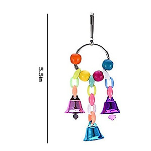 5 Pieces Birds Toys, Cages Decorative Accessories, Hanging Hammock Bell Swing Chewing Toys for Parrots, Small Parakeet, Parakeet, Conure, Cockatiel, Love Birds, Mynah