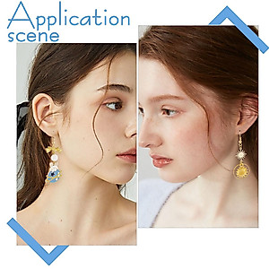 CREATCABIN 110Pcs 18K Gold Plated Earring Hooks Ear Wires Fish Hook Ball End Fish Earring Drop Dangle Coil Wires Connector Earring Findings with 220Pcs Plastic Ear Nuts for DIY Jewelry Making 19x20mm