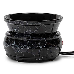 Original Candle Warmer - Black Marble Electric Candle and Tart Burner, 2 Piece