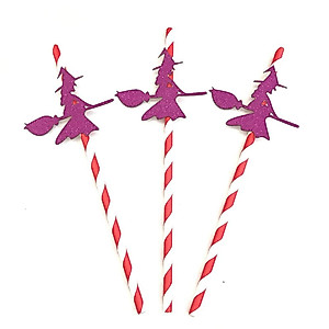 ZaH Pack of 60pcs Halloween Party Straws Disposable Straws for Kids Adult Cute Funny Party Supplies Photo Favor Halloween Decoration (BATS/SKULL/BOO!/SPIDER/PUMPKIN/SWITCH)