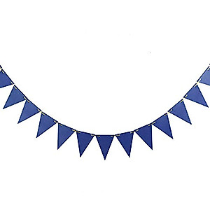 ZOOYOO 20 Feet Blue Pennant Banner, Paper Triangle Flags Bunting for Party Decoration,30pcs Flags,Pack of 2(One 20 Feet or Two 10 Feet)