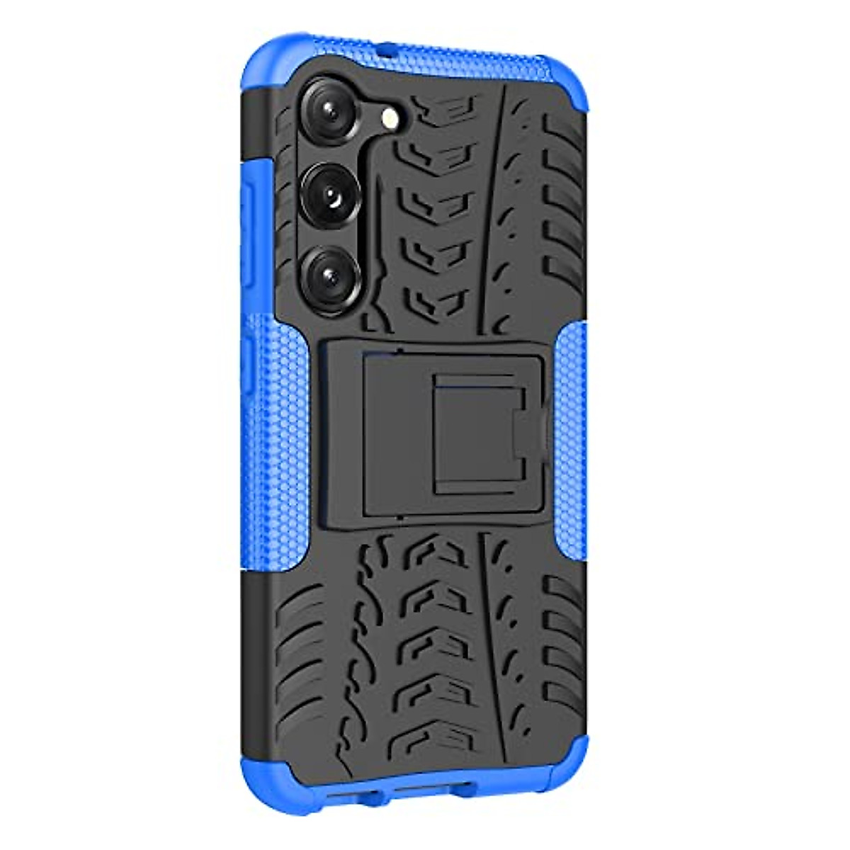 Folice for Galaxy S23 5G Case, [Heavy Duty][Shockproof] Soft Rubber Hard PC Tough Dual Layer Protective Case with Kickstand for Samsung Galaxy S23 5G (Blue)