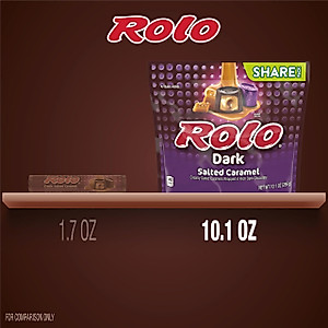 ROLO Creamy Salted Caramels Wrapped in Dark Chocolate Candy, Gluten Free, Individually Wrapped, 10.1 oz Share Pack