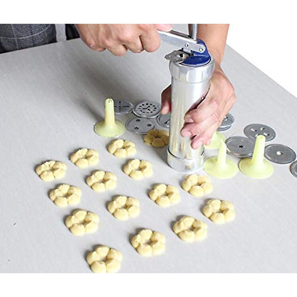 Cool Cook Cookie Press Machine Stainless Steel Biscuit Extruder Press Cookie Gun Kit Set DIY Biscuit Maker Baking Decoration Supplies