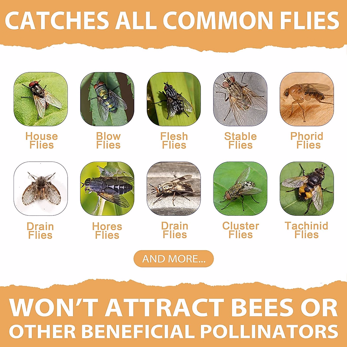 Dwcom 20x30g Fly Trap Bait Refills, Natural Fly Bait Refill for All Reusable Outdoor Fly Traps, Fly Bait Refill Packets, Fly Attractant