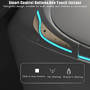 funrautz Smart Toilet, Modern Bidet Toilet, Tankless Toilet with Heated Seat, Warm Water Sprayer & Dryer, LED Display, Foot Sensor Operation, One Piece Toilet for Bathrooms White White