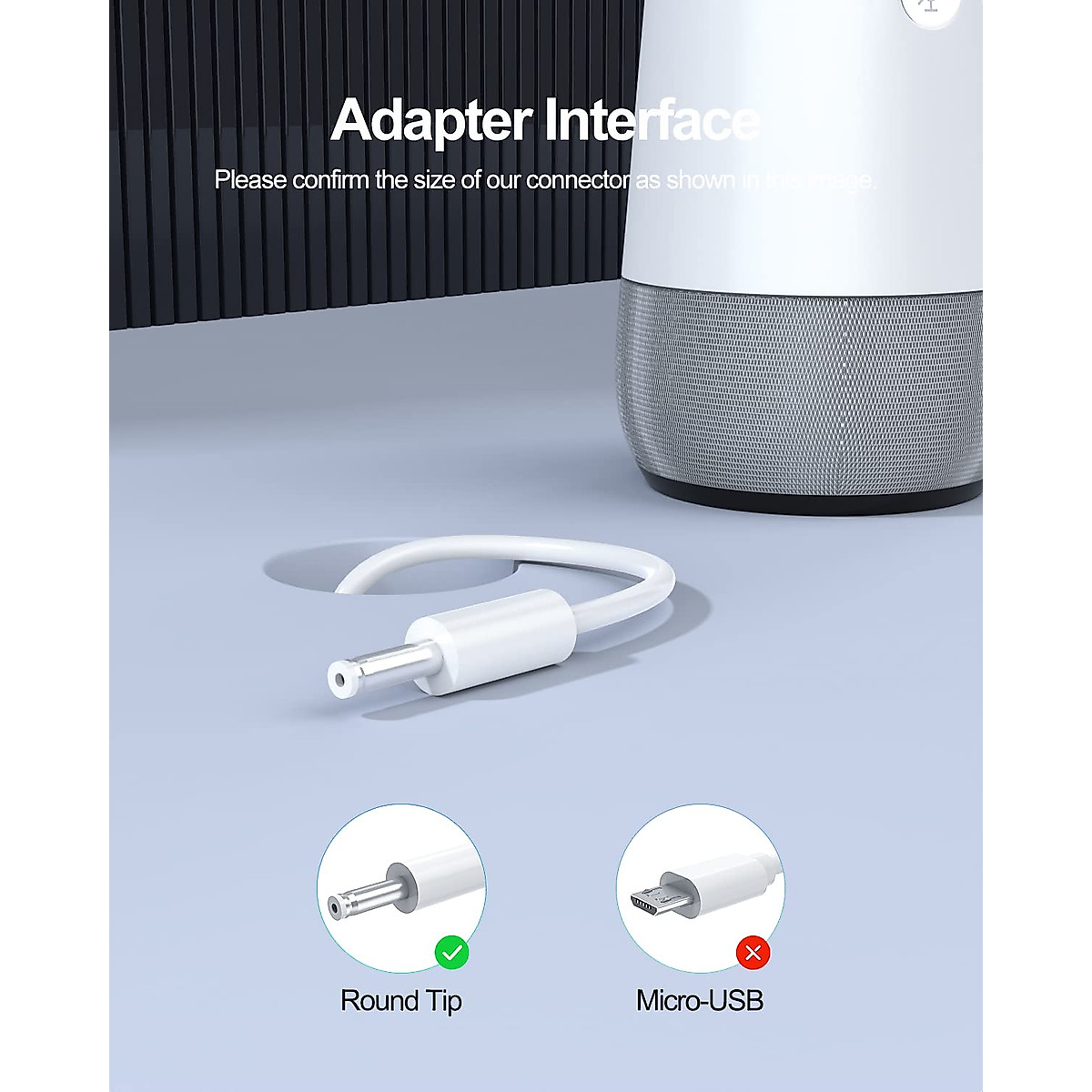 Nest Hub Power Cord 15W Fit for Google Home Hub Nest Hub 2nd Gen GA01331-US Smart Speaker Power Supply Adapter Cord