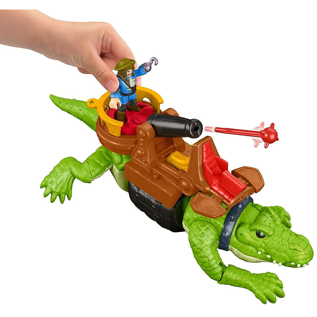 Fisher-Price Imaginext Preschool Toys Pirate Hook & Walking Crocodile 5-Piece Figure Set for Pretend Play Kids Ages 3+ Years