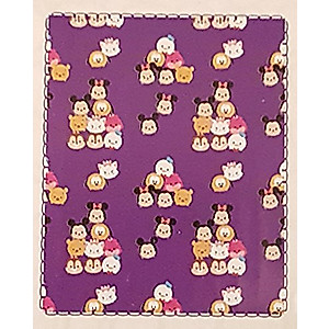Tsum Tsum Super Soft Throw Blanket Featuring Stacked Collage of Characters on a Bright Purple Background