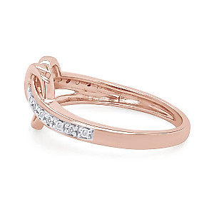 AFFY Sterling Silver Diamond Heart Ring (1/20 cttw, I-J Color, I3 Clarity)