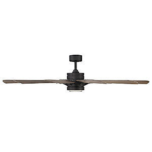 Wyndmill Smart Indoor and Outdoor 12-Blade Ceiling Fan 65in Matte Black/Barn Wood 3000K LED Light Kit and Remote Control works with Alexa and iOS or Android App