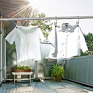 Laundry Hanging Hooks with Clips Boot Hanger Heavy Duty Clothes Pins, Portable Metal Drying Clip for Bras, Socks, Towels, Underwear (20PCS)