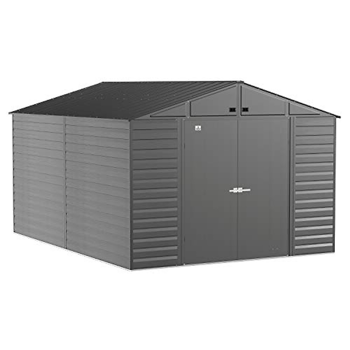 Arrow Shed Select 10' x 14' Outdoor Lockable Steel Storage Shed Building, Charcoal & Floor Frame Kit for Arrow Classic and Select Storage Sheds, Extra Large Sheds