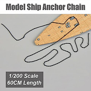 TEAFIRST 1/200 Scale Model Ship Anchor Chain Alloy 60cm Length DIY Boats Kits Accessory