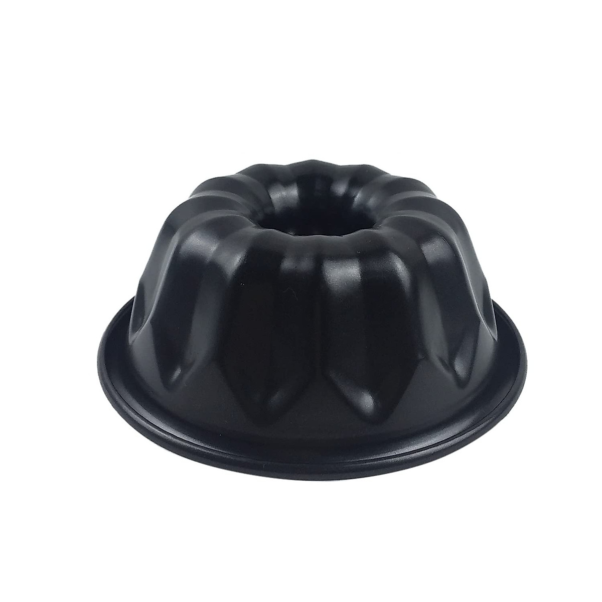 LoveDeal Pack of 4 Mini Fluted Tube Pan, 4 Inch Non-Stick Bakeware Set, Quick Release Coating, Bundt Cake Pans for Baking Cupcake, Muffin, Brownie, Pudding, Kugelhopf, Brownie - Black