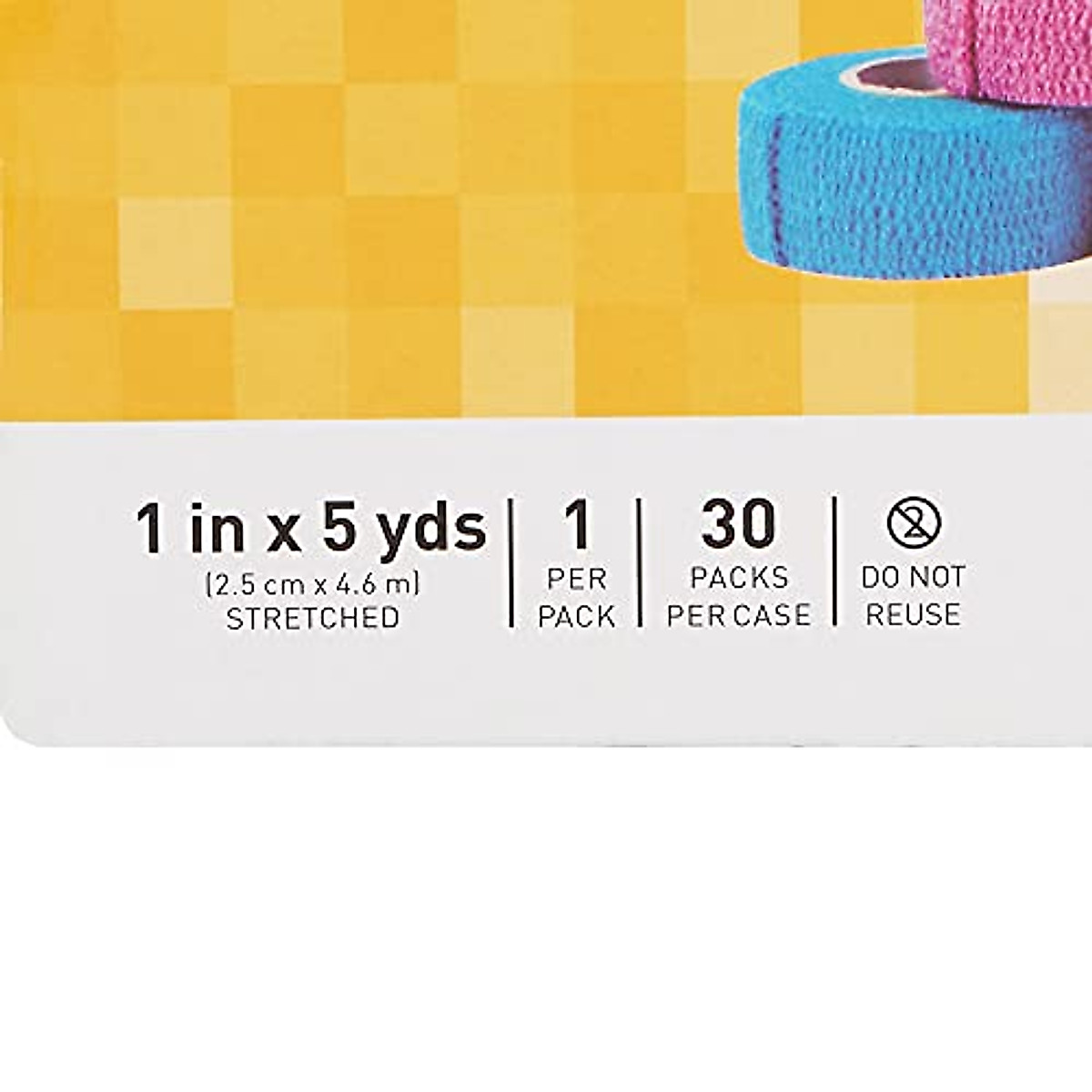 McKesson Cohesive Bandages, Non-Sterile, Latex-Free, Multi-Color, 1 in x 5 yd, 1 Count, 30 Packs, 30 Total